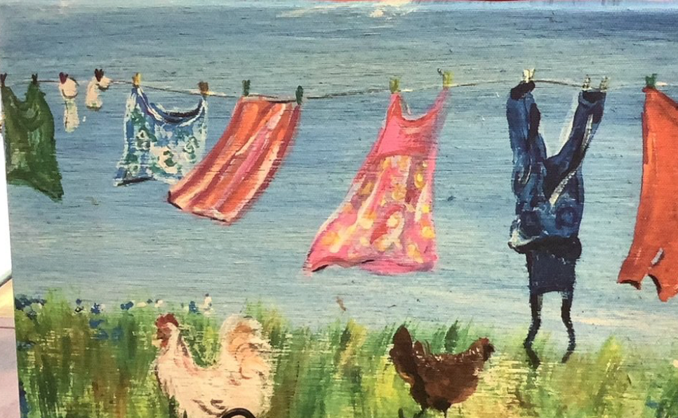 Vintage Wallpaper Country Clothesline 8,087 Old Clothes Line Stock